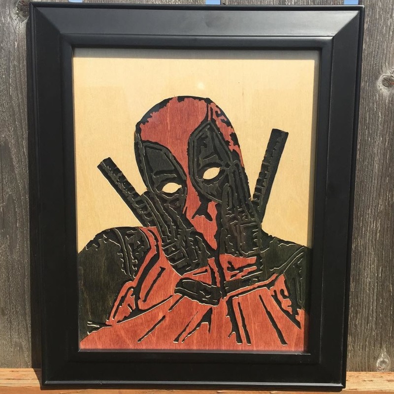 Deadpool Scroll Saw Portrait | byTravis